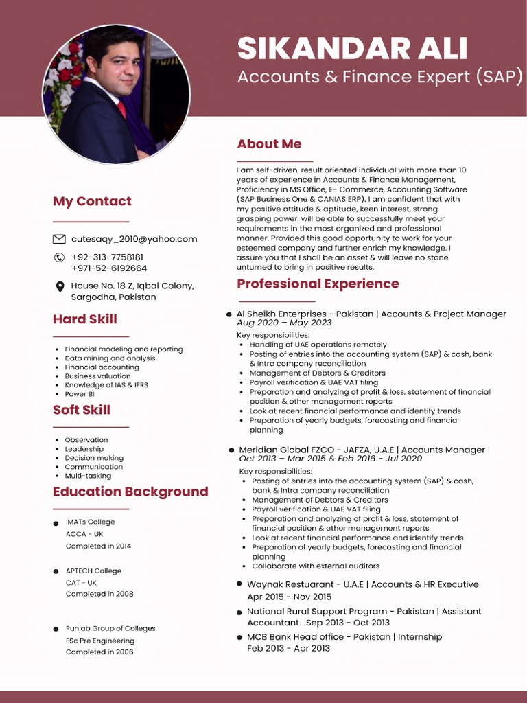 CV - Sikandar Ali (ACCA) | PDF