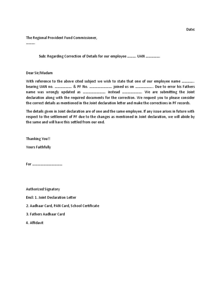 Declaration Letter Pdf
