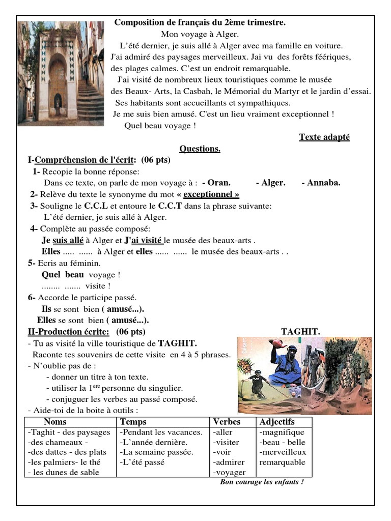 Dzexams 5ap Francais 104548 | PDF