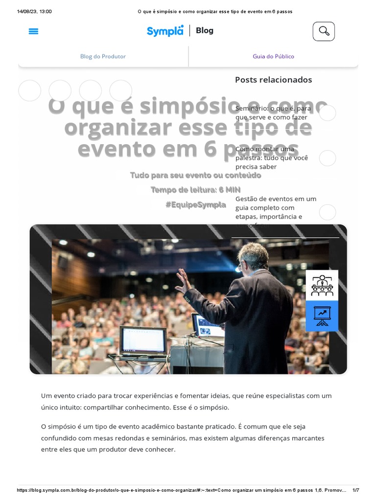 O Que É Simpósio e Como Organizar Esse Tipo de Evento em 6 Passos | PDF