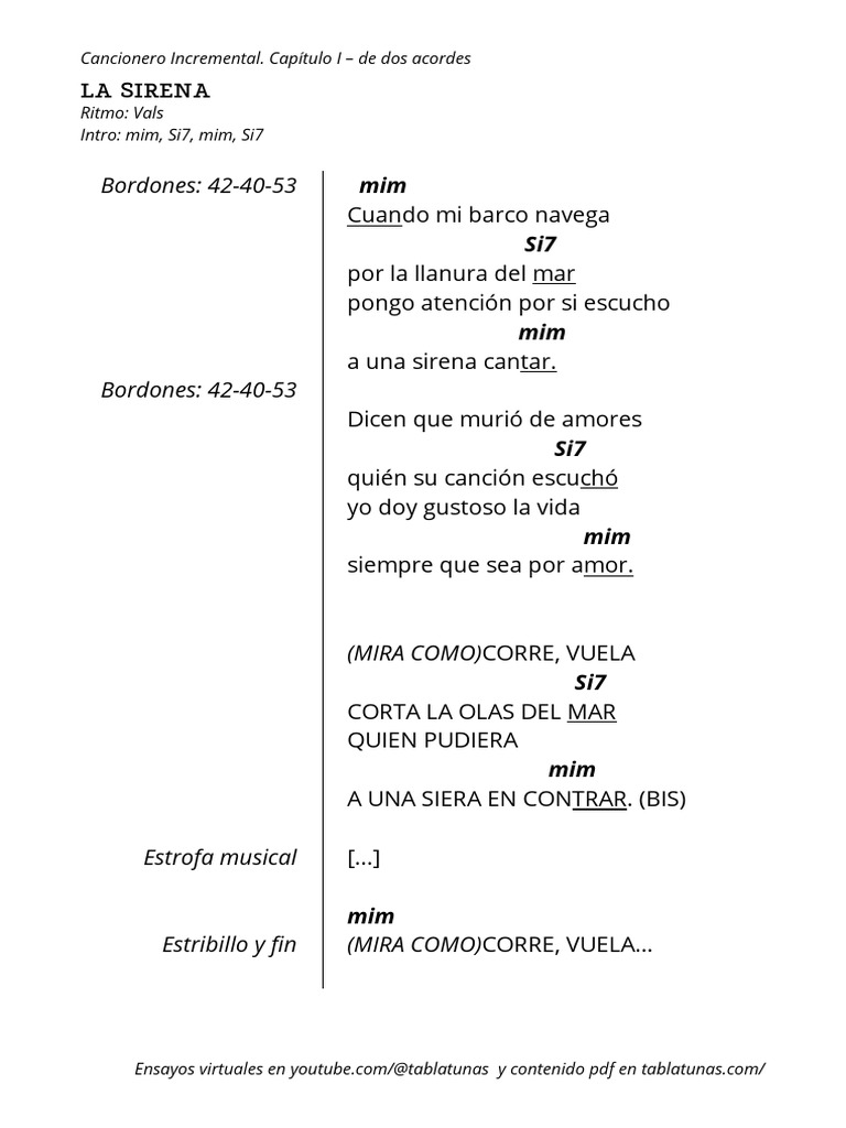 LA - SIRENA (F) - Guitarra | PDF