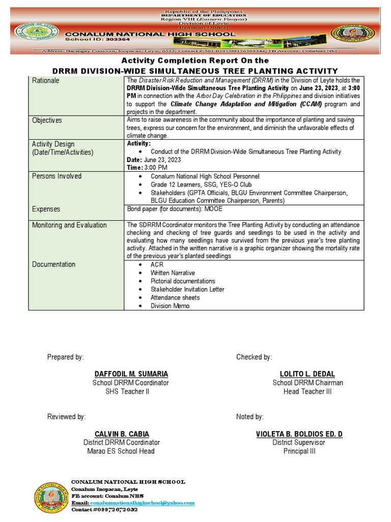 303364 CONALUM NHS ACR TREEPLANTING 2023 | PDF | Seedling | Trees
