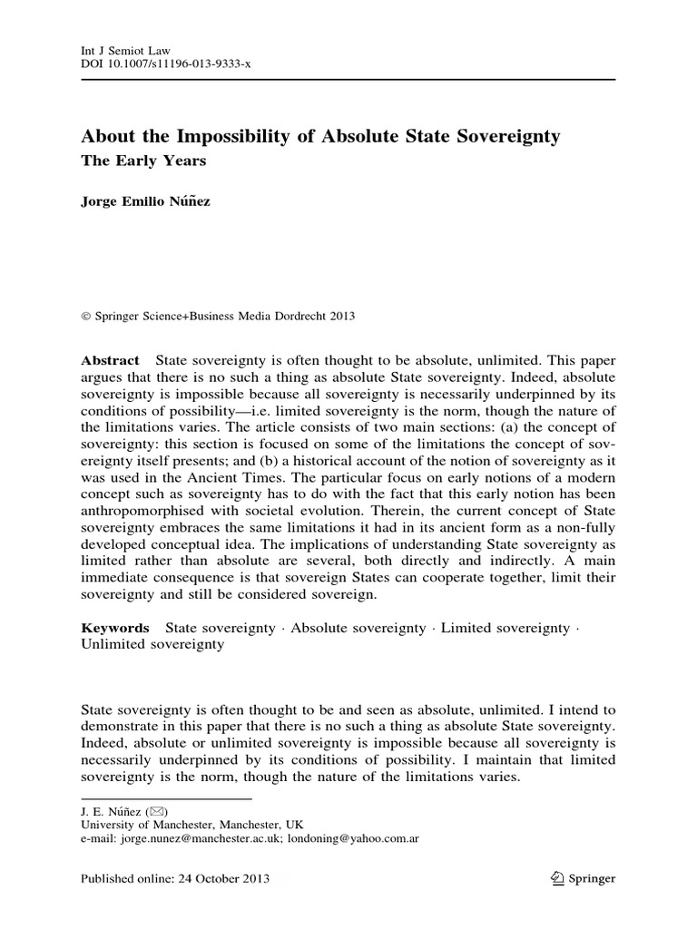 About The Impossibility of Absolute State Sovereignty | PDF ...