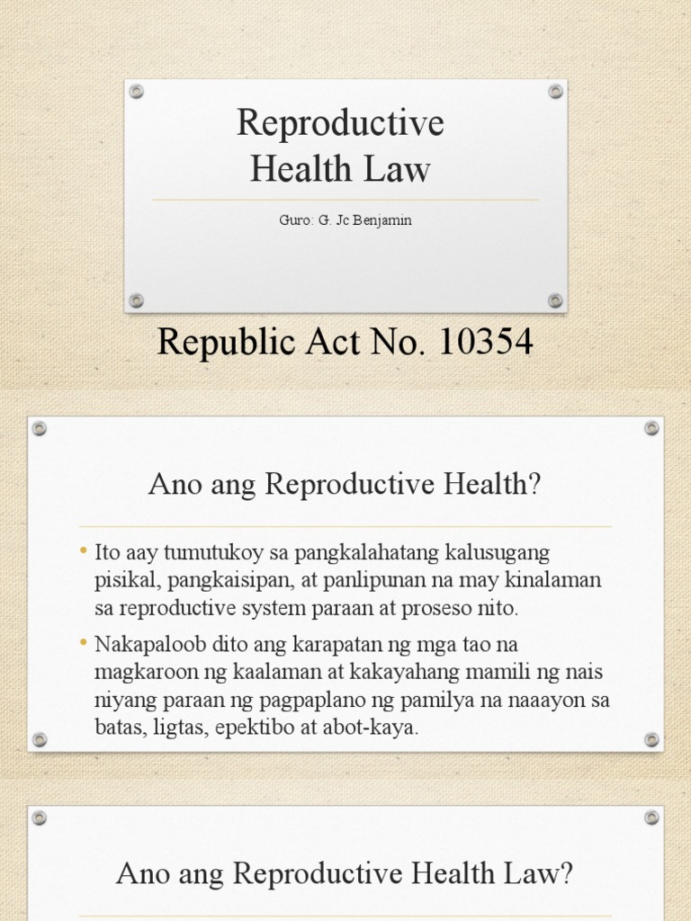 AP 10 - Reproductive Health Law | PDF