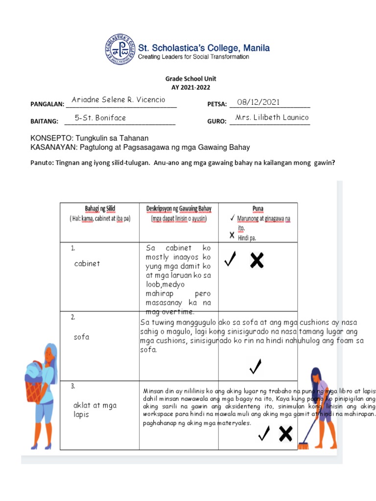 Tsart NG Gawaing Bahay | PDF