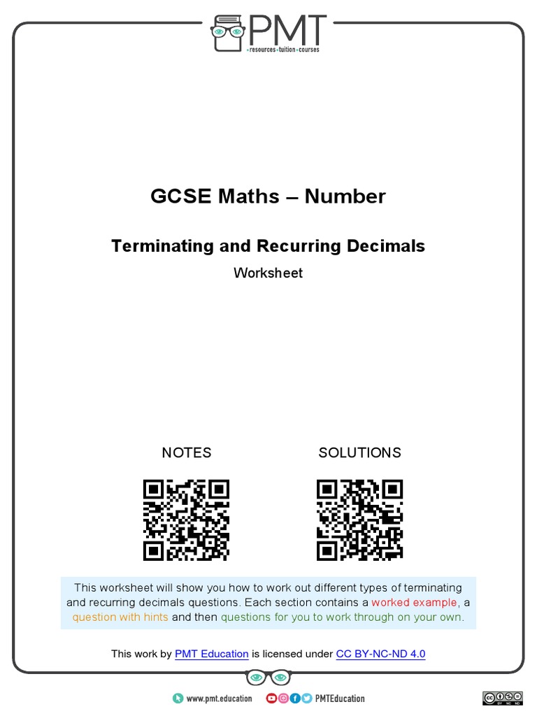 G. Terminating and Recurring Decimals | Download Free PDF | Decimal ...