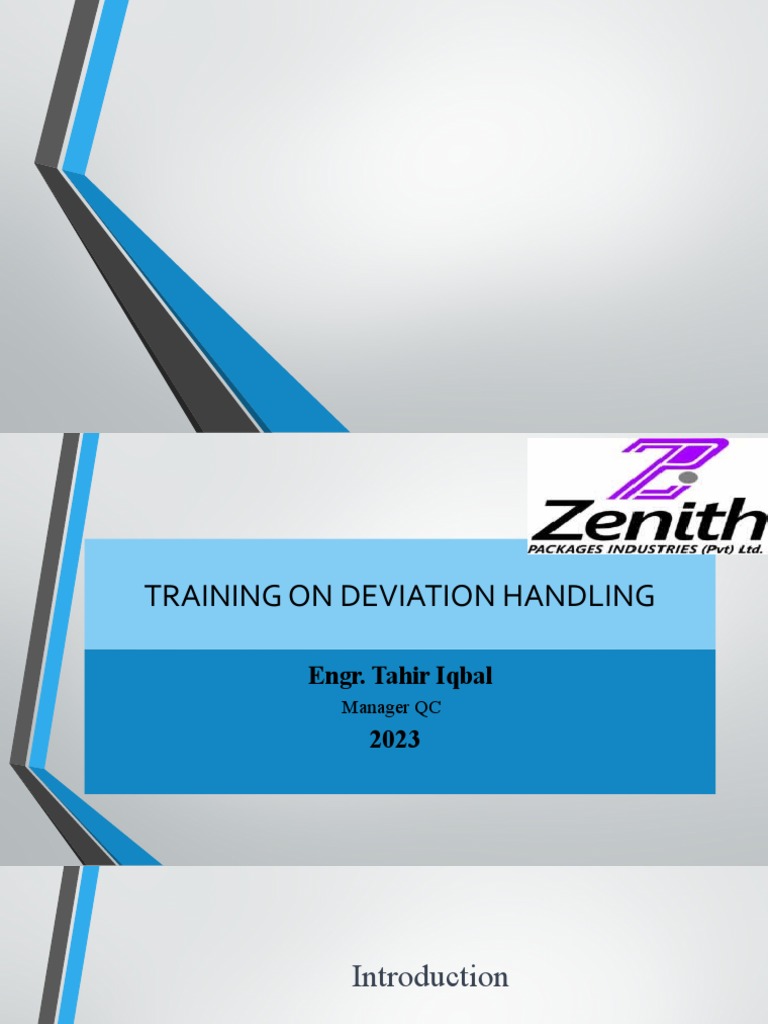 Training On Deviation Handling Pdf