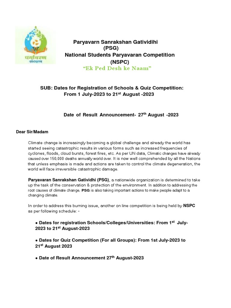 NSPC Program Details | PDF | Nature | Earth Sciences