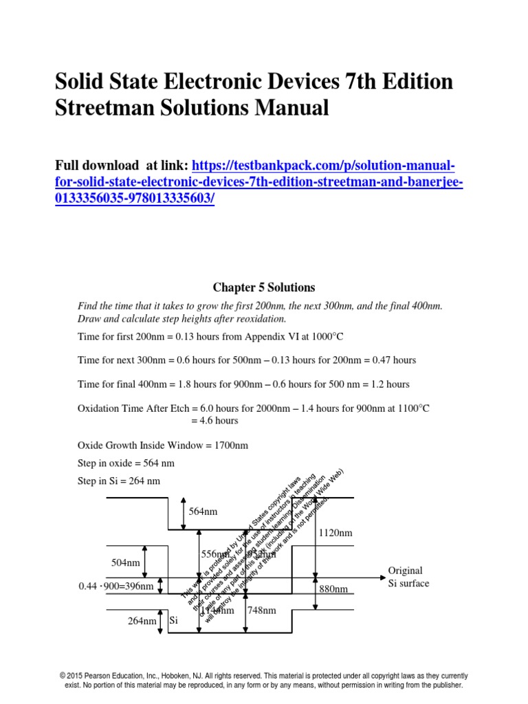 Solid State Electronic Devices 7th Edition Streetman Solutions Manual 1 ...