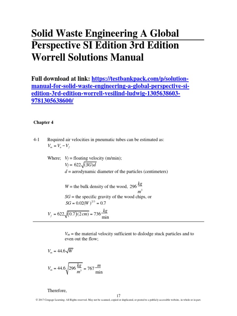 Solid Waste Engineering A Global Perspective SI Edition 3rd Edition ...