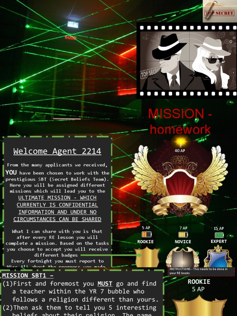 Secret Mission Homework | PDF