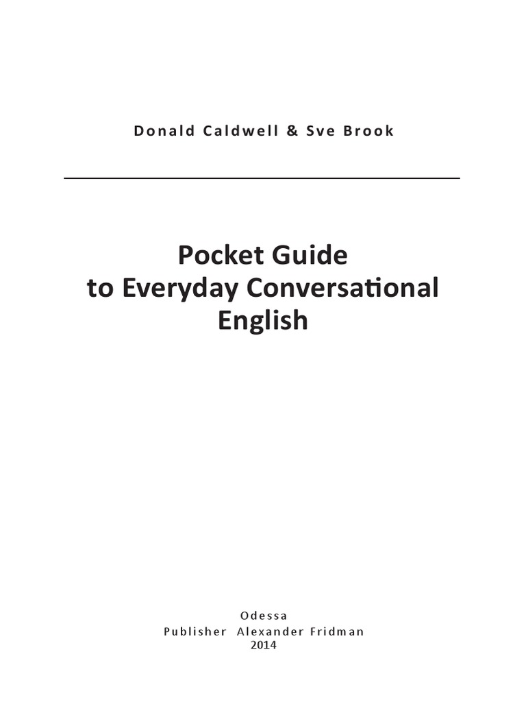 Pocket Guide To Everyday Conversational English Properly Cut and ...