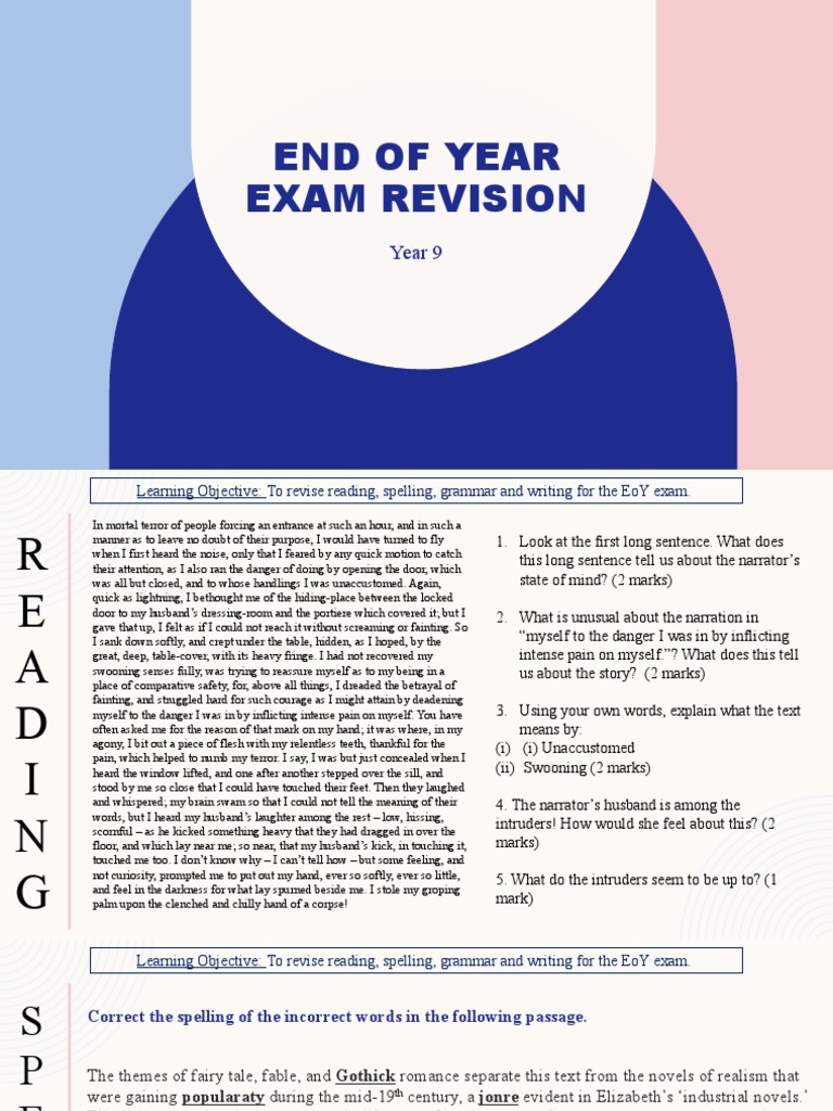 Year 9 EoY Prep | PDF