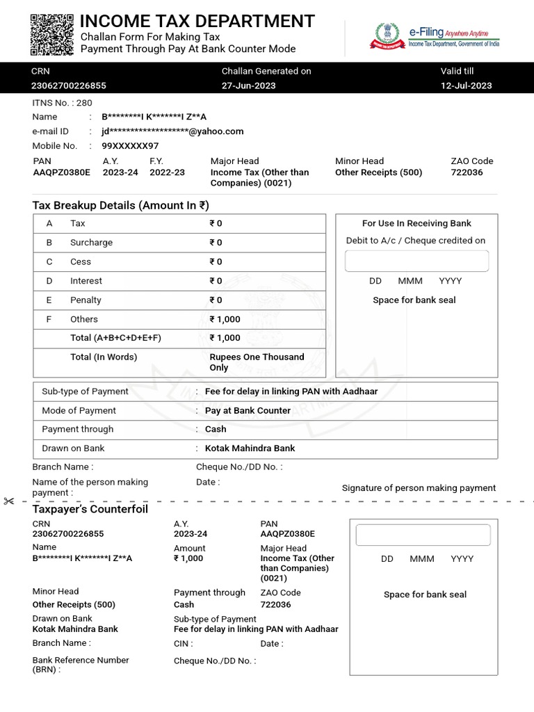 ChallanForm | PDF | Payments | Cheque