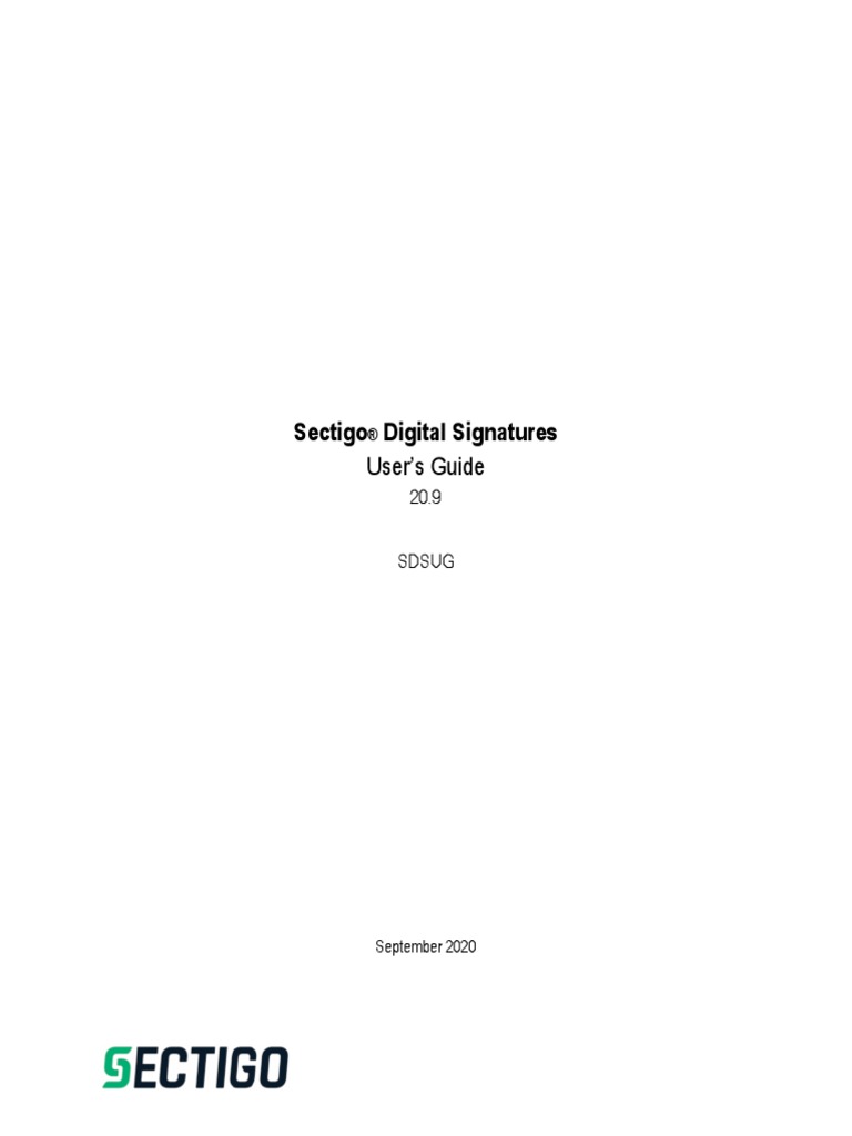 Sectigo Digital Signatures User Guide - v20.9 | PDF
