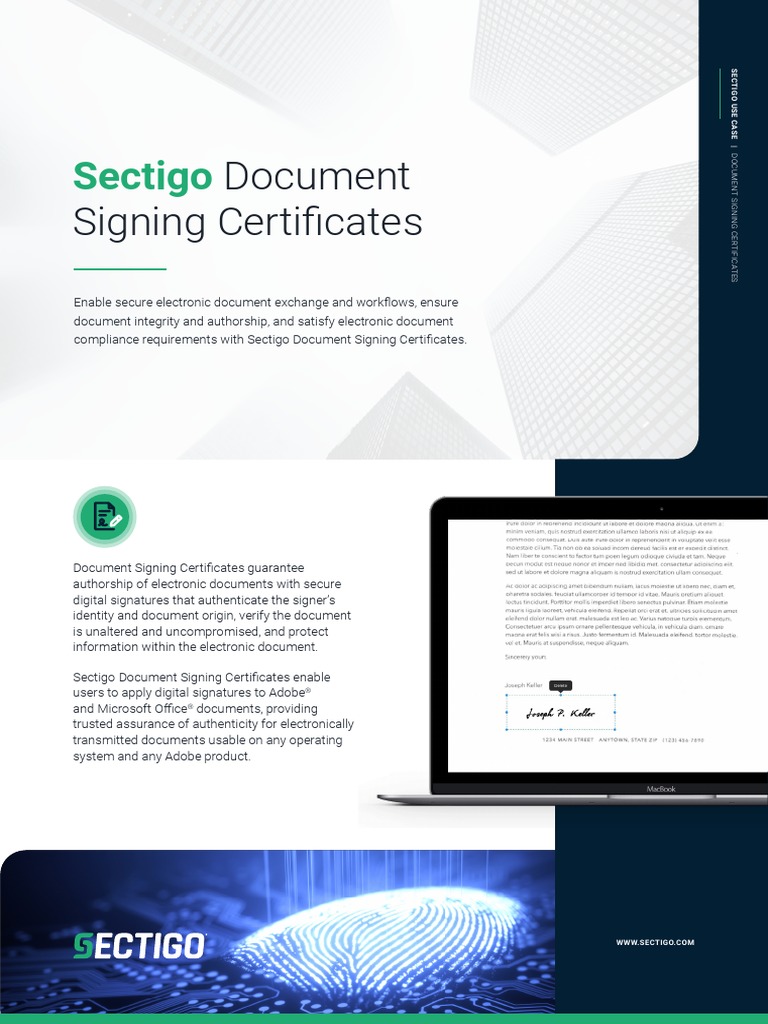 Sectigo DocumentSigningCertificatesDatasheet v4 | PDF
