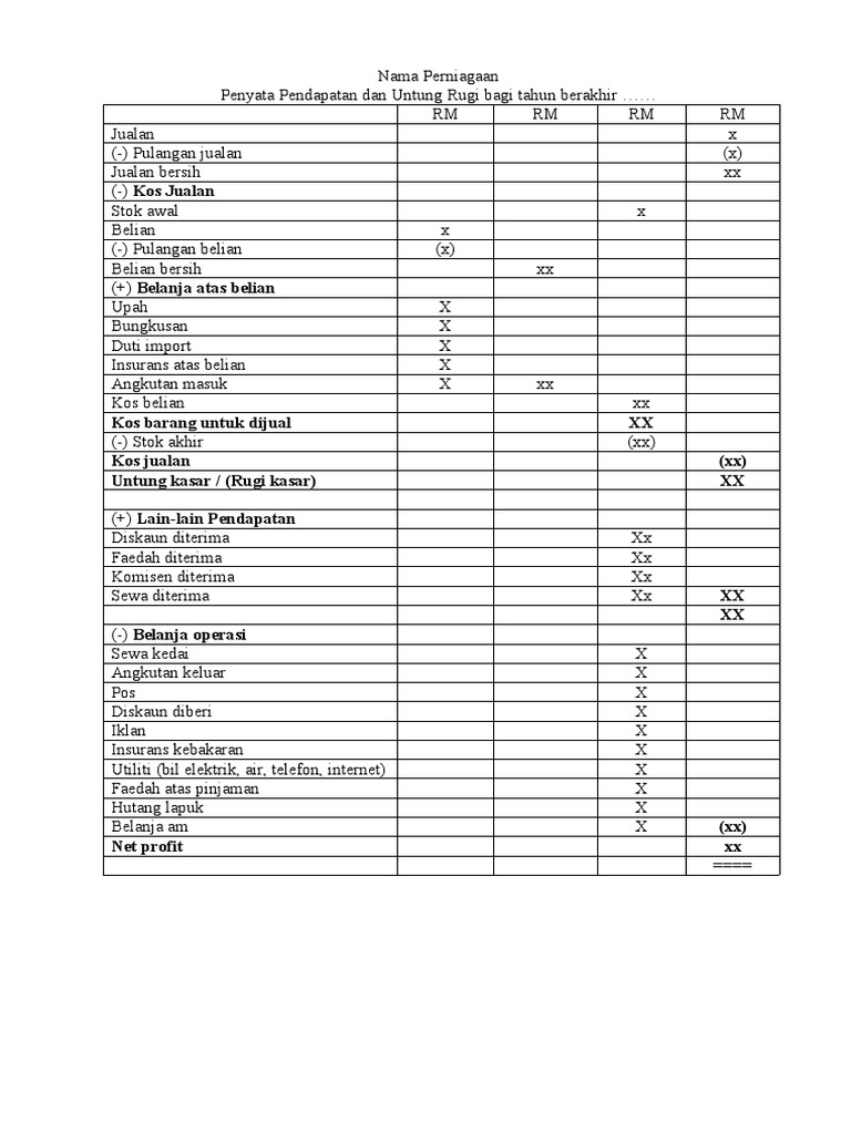 BM - Format Financial Statement | PDF