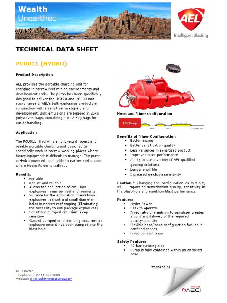 TDS0138-01 PCU011 (Hydro) | PDF | Physical Sciences