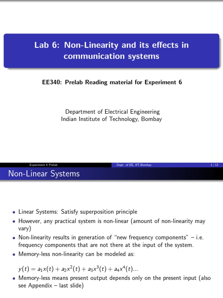 Prelab Lab6 PLKT | Download Free PDF | Nonlinear System | Distortion Prelab Lab6 PLKT | Download Free PDF | Nonlinear System | Distortion