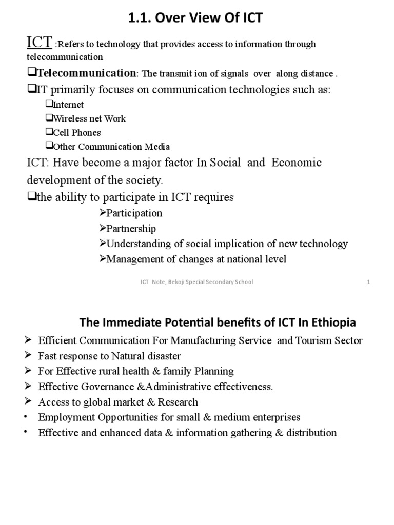 ICT Short Note-1 | PDF ICT Short Note-1 | PDF