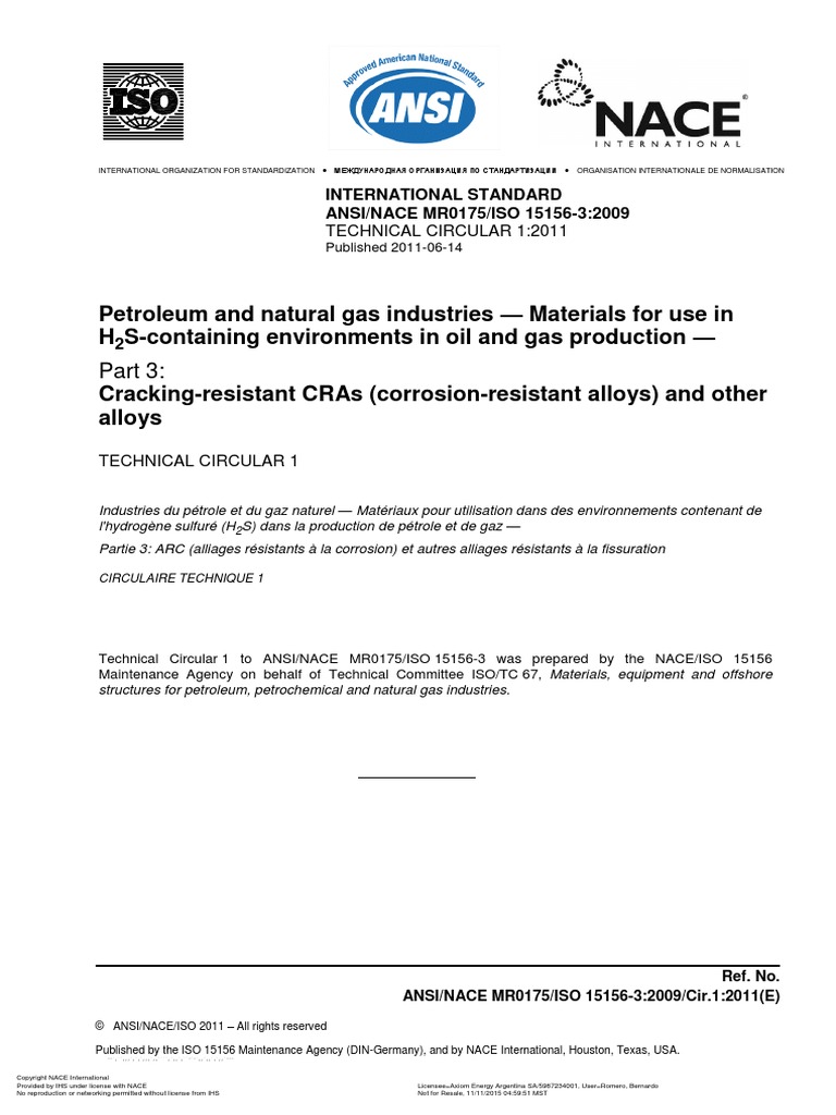 NACE MR0175-Circular1 Part3 | PDF | Stainless Steel | Heat Treating
