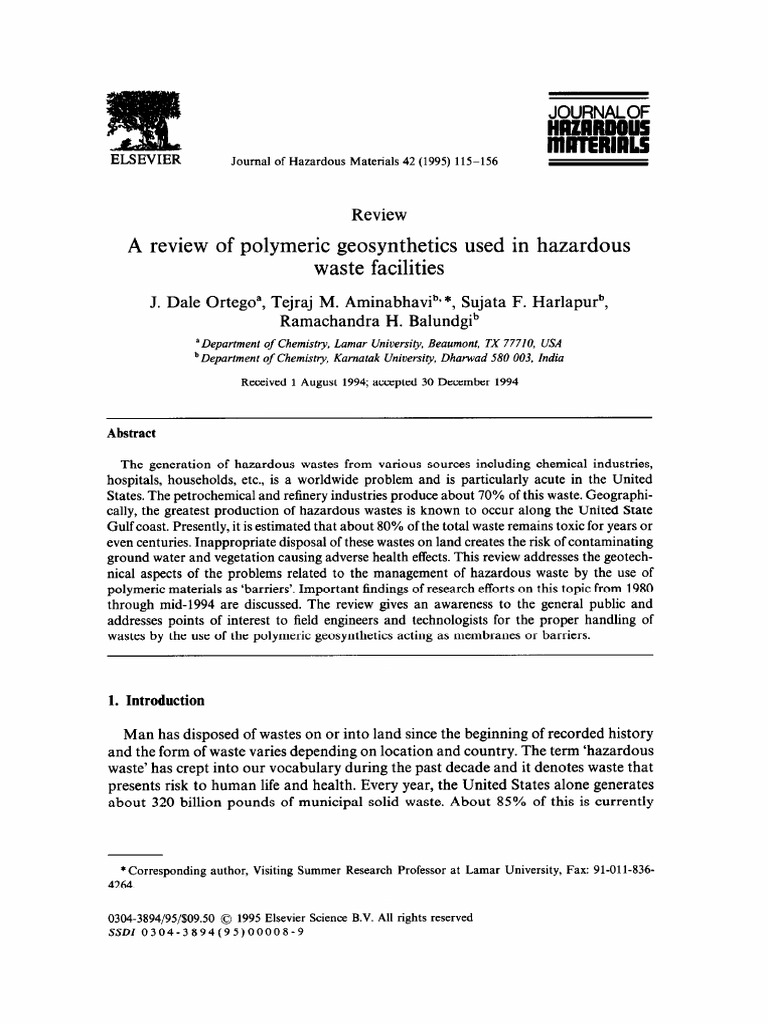 A Review of Polymeric Geosynthetics Used | PDF | Fibers | Polymers