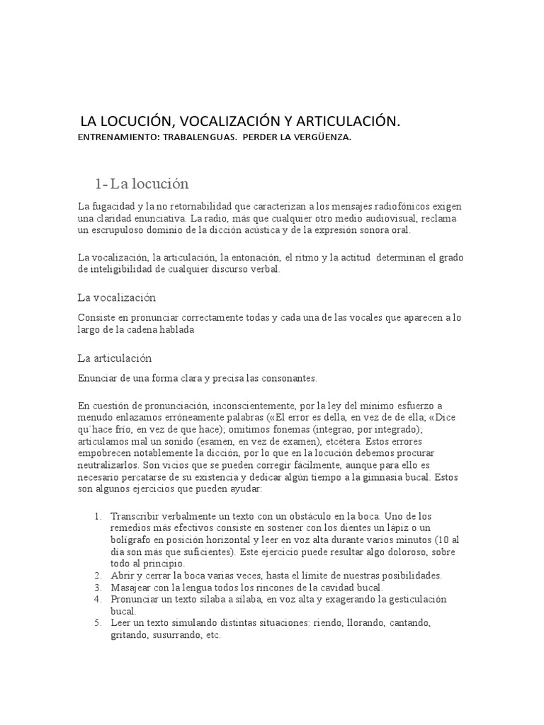 La Locución | PDF | Fonética | Comunicación humana