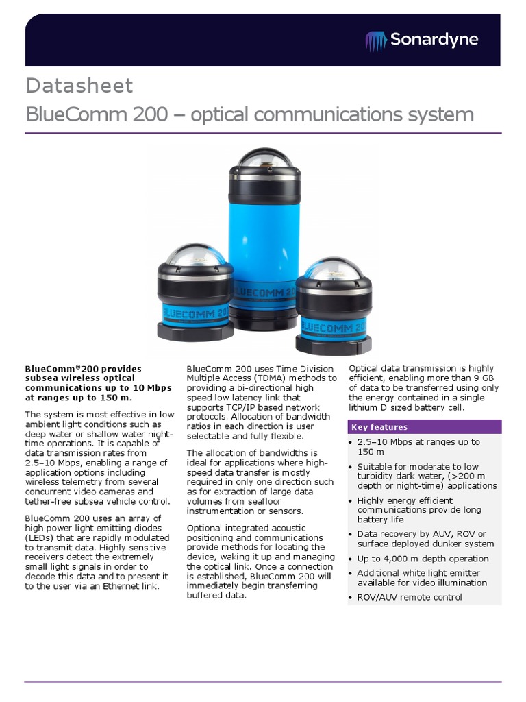 Sonardyne 8361 BlueComm 200 | PDF | Light Emitting Diode | Channel ...