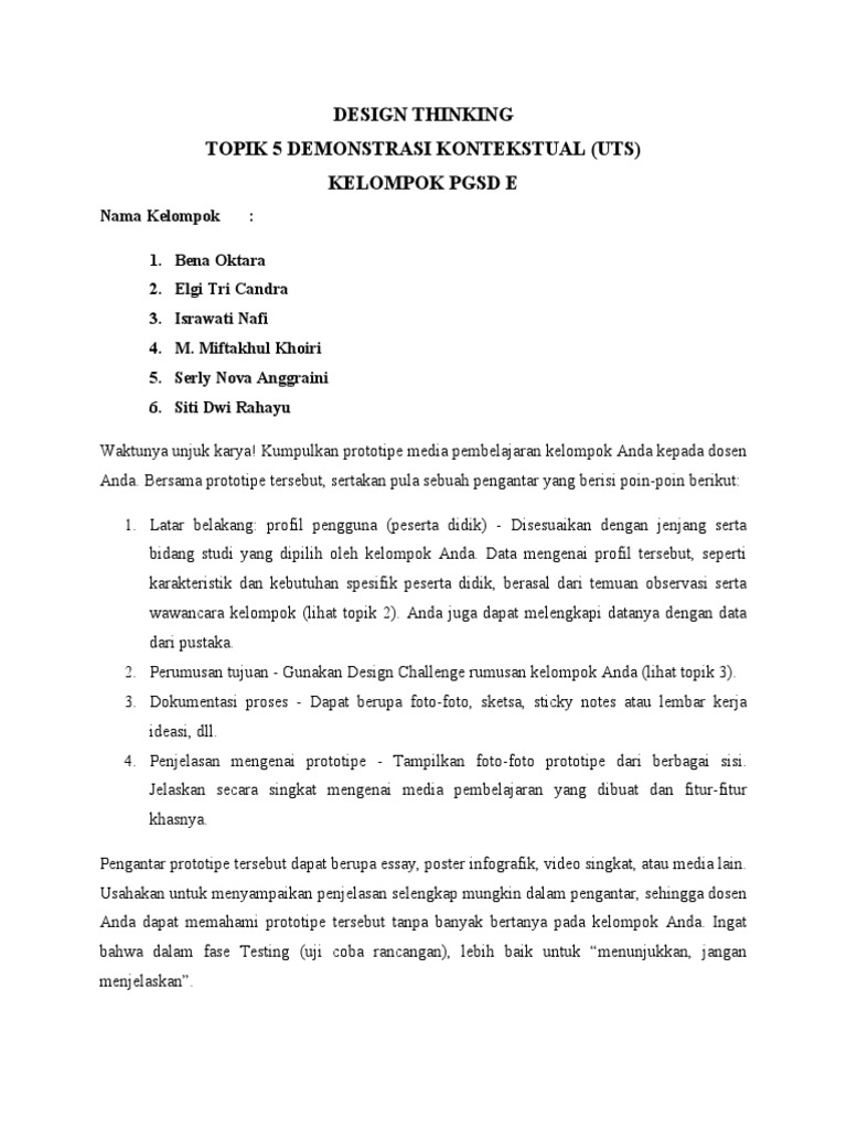 Uts Design Thinking | PDF