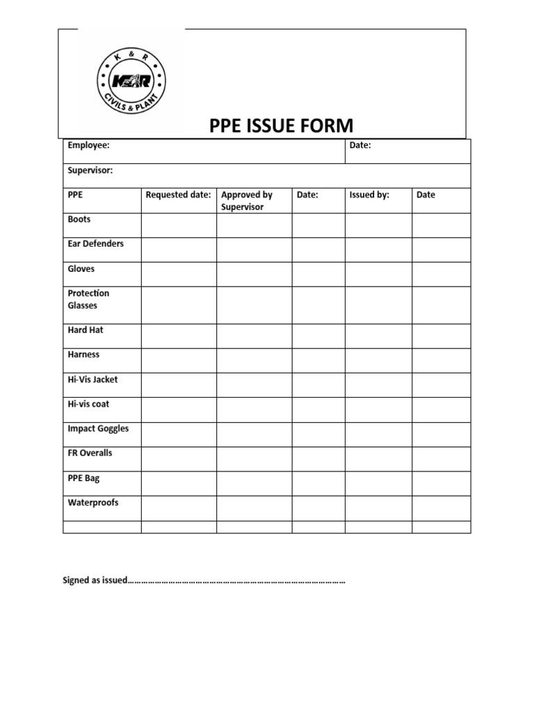 PPE Issue Form for Employees | PDF | Law