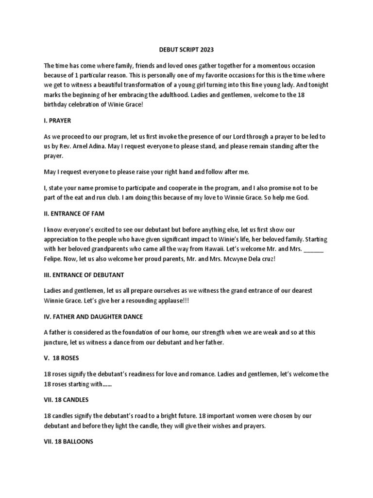 Debut Script 2023 | PDF