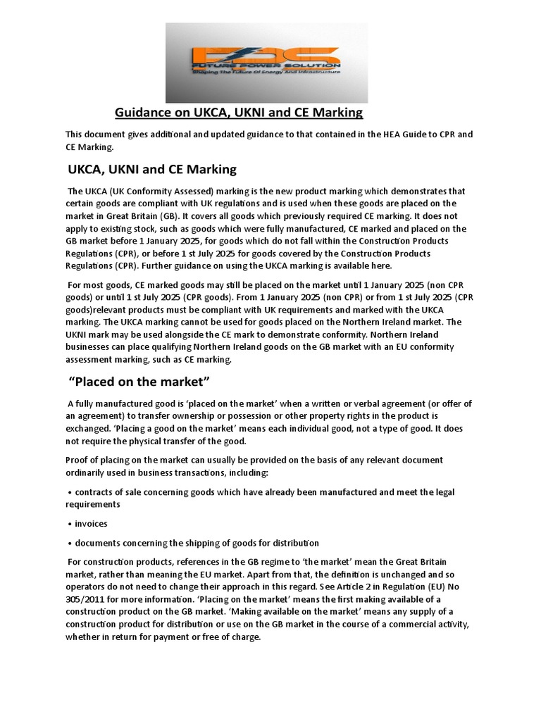 Guidance On UKCA | PDF