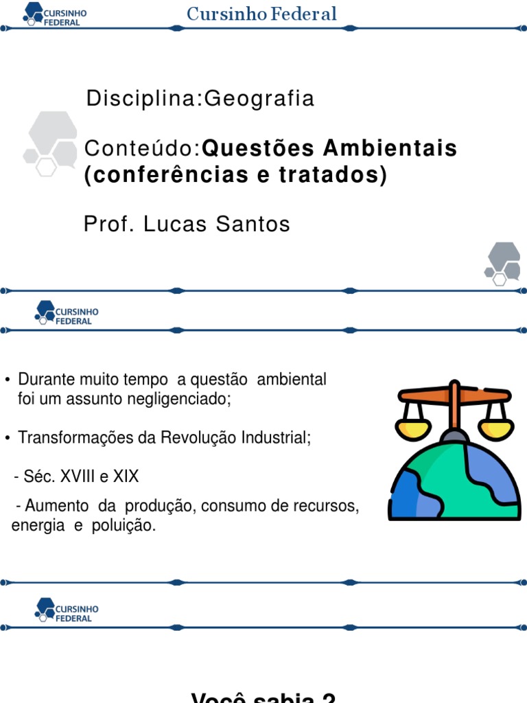 Aula 2 (2° Sem) Conferências e Tratados Internacionais | PDF | Sustentabilidade | Movimento ...