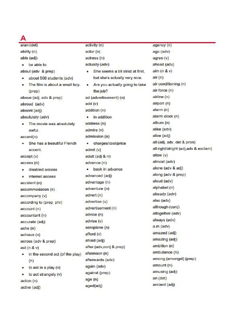 Vocabulary Part 1 Pdf