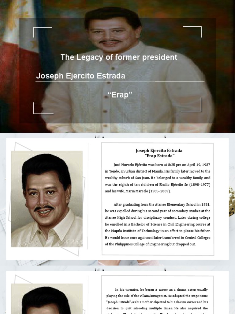 Joseph Estrada: Presidency and Legacy | PDF