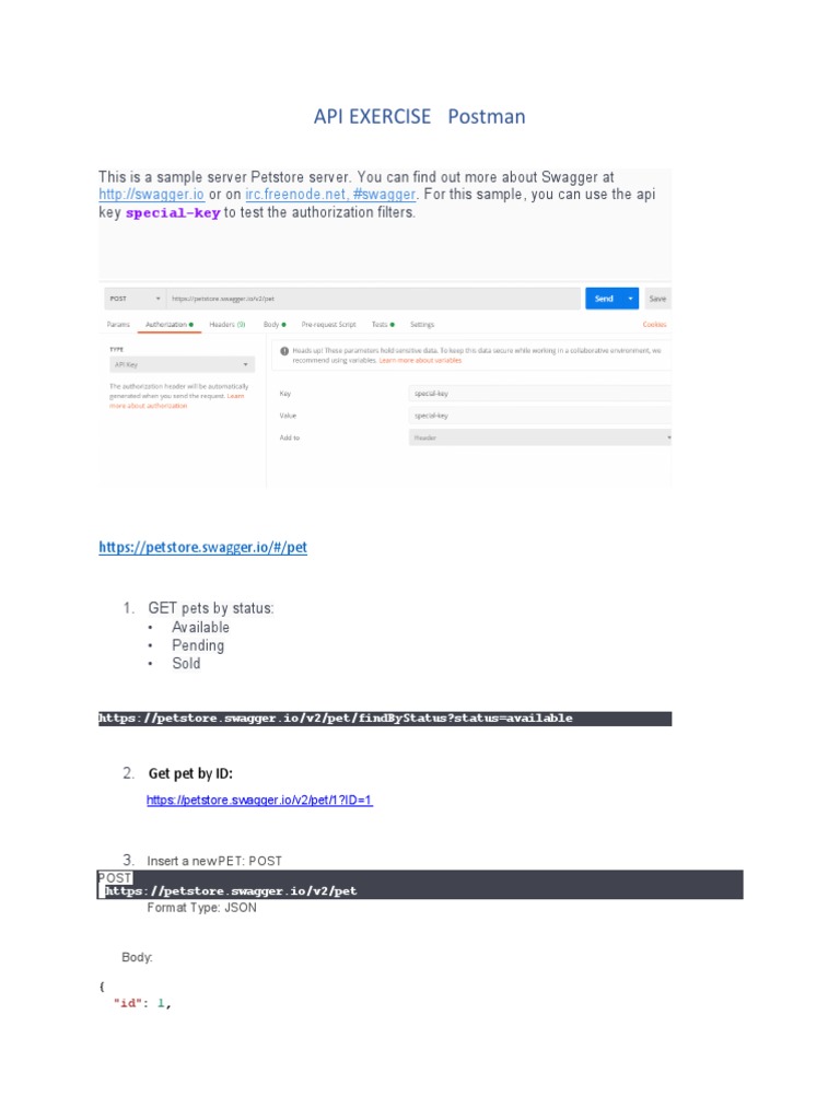 API Exercise POSTMAN New | PDF API Exercise POSTMAN New | PDF