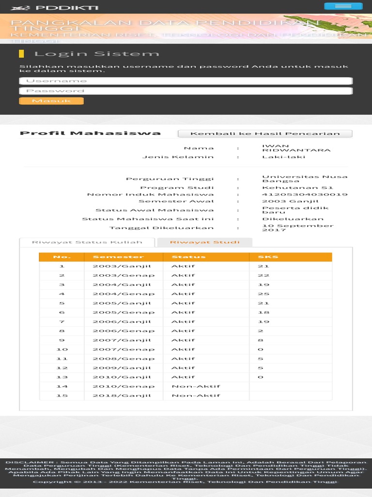 SRV4 PDDIKTI Pangkalan Data Pendidikan Tinggi | PDF