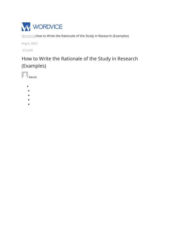 Writing Research Rationale | PDF