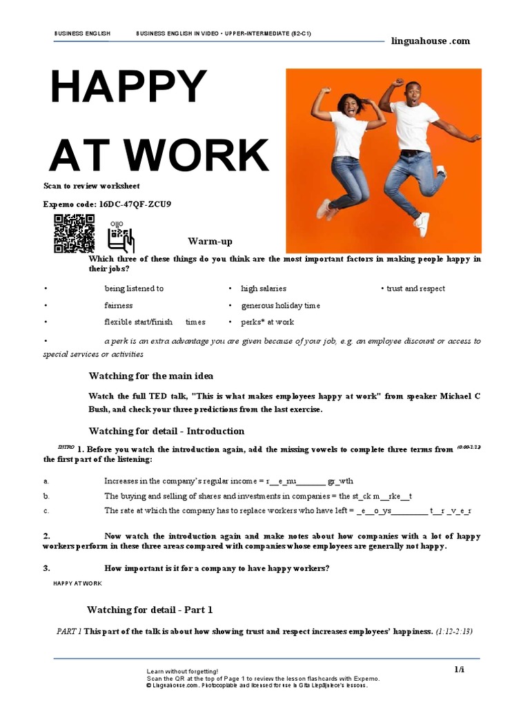 Happy at Work British English Teacher Ver2 BW | Download Free PDF | Stress (Linguistics ...