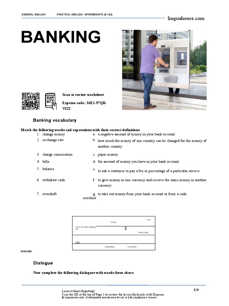 banking-british-english-teacher-ver2-bw | PDF | Banks | Transaction Account