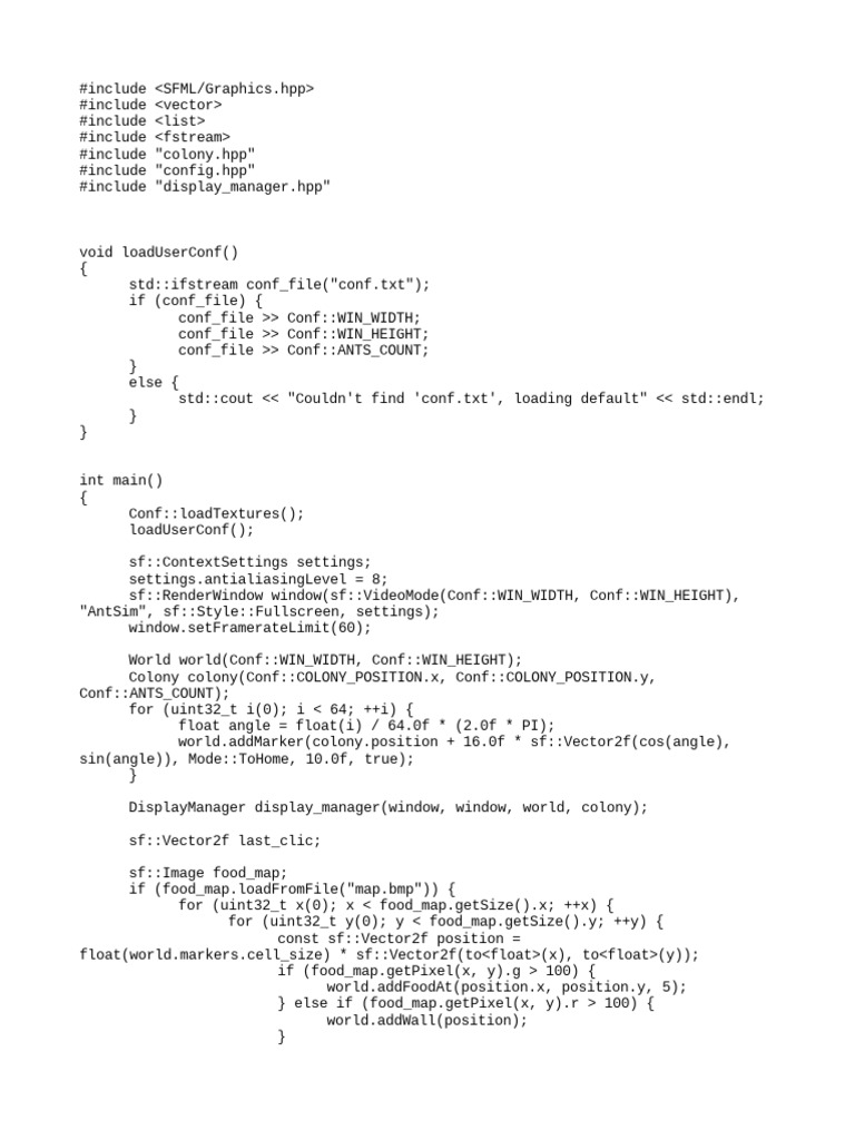 Ant Simulator Source Code | PDF | Computer Programming | Programming Paradigms