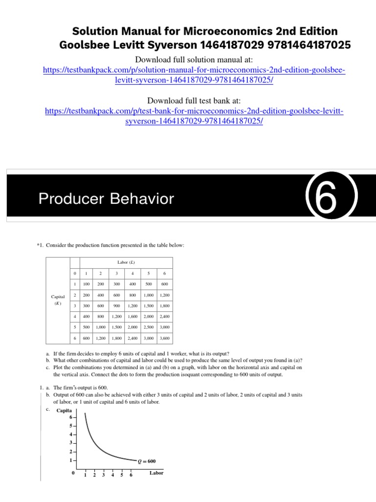 Solution Manual for Microeconomics 2nd Ed. | PDF | Labour Economics ...