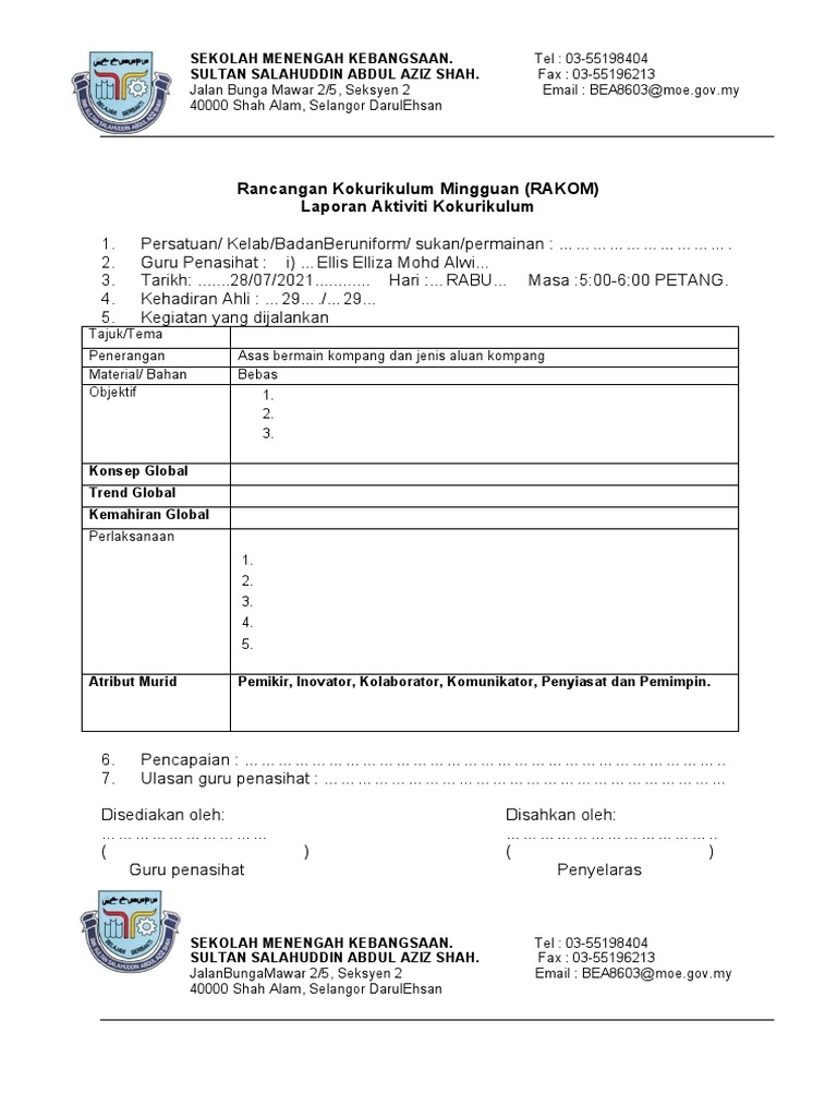 contoh laporan | PDF