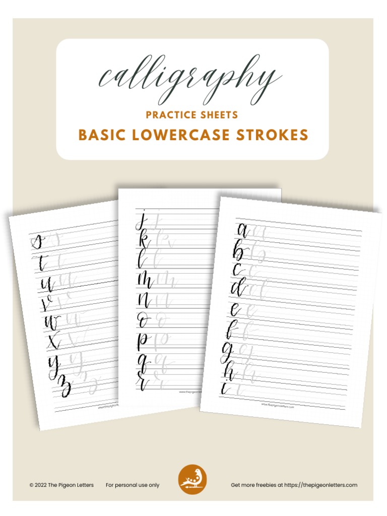 Modern Calligraphy Practice Sheets - LESSON 9 - Letters ...