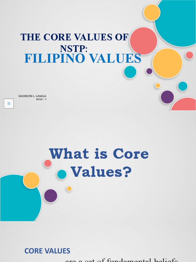Filipino Values (NSTP) Lasala | PDF