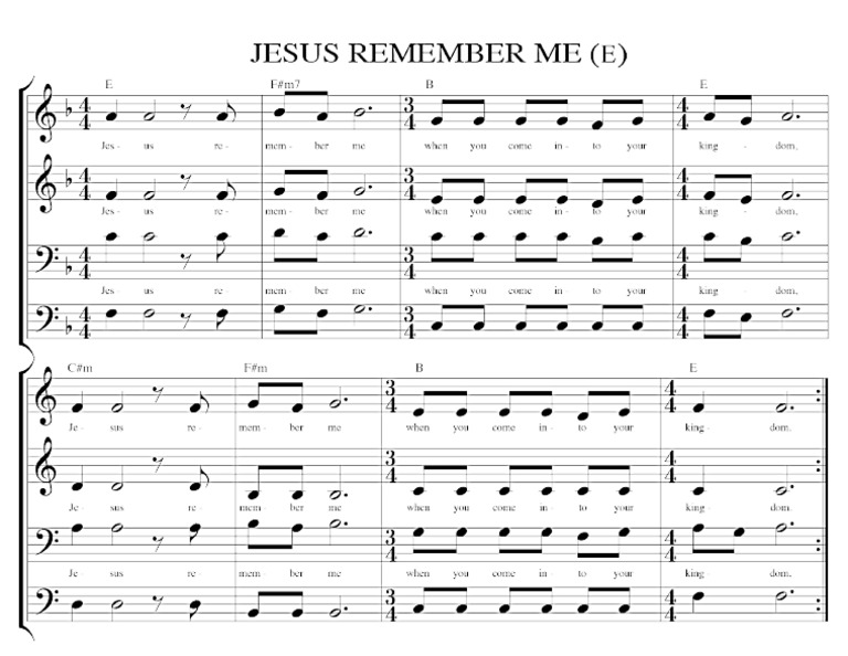 Jesus Remember Me (E) | PDF