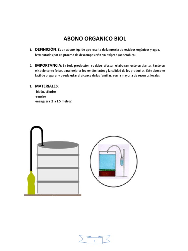 Abono Orgánico Biol: Preparación y Uso | PDF