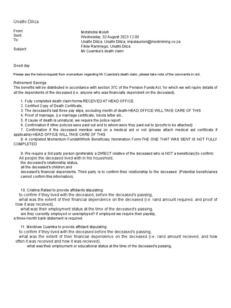 Death Claim Documentation Guide | PDF | Social Science | Law