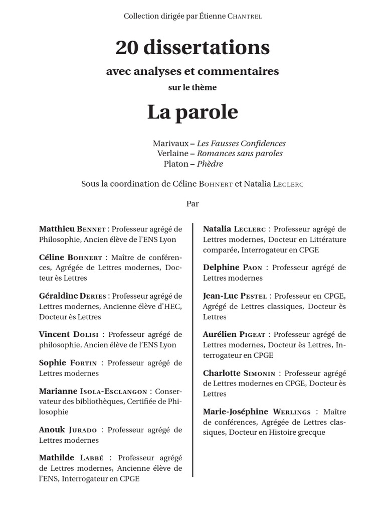 Dissertations La Parole | PDF