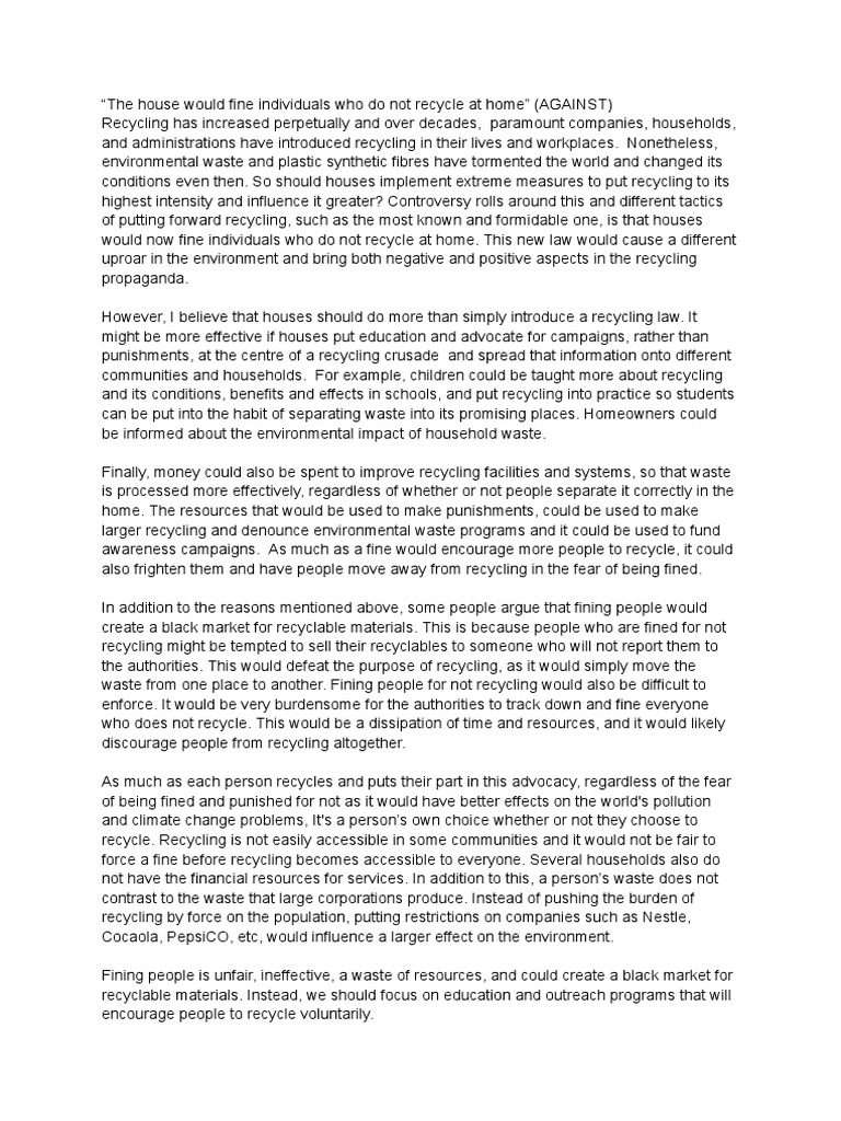 Argumentative Essay Example | PDF | Self-Improvement